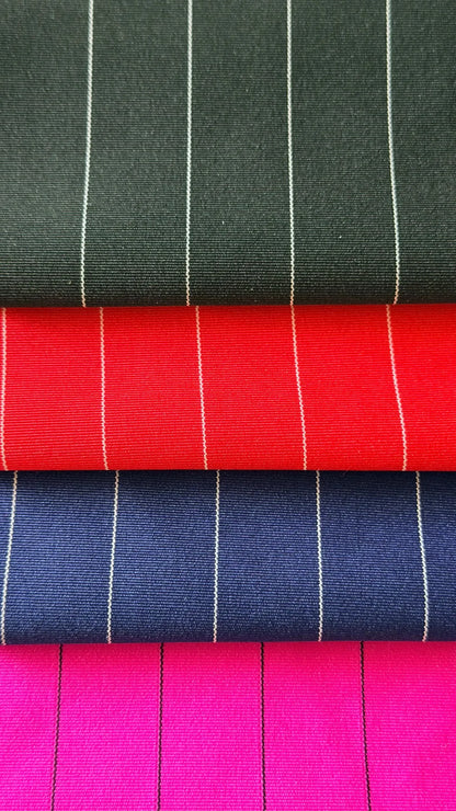 Pin stripes on nylon spandex 4-way stretch 58/60” Sold by the YD. Ship ...